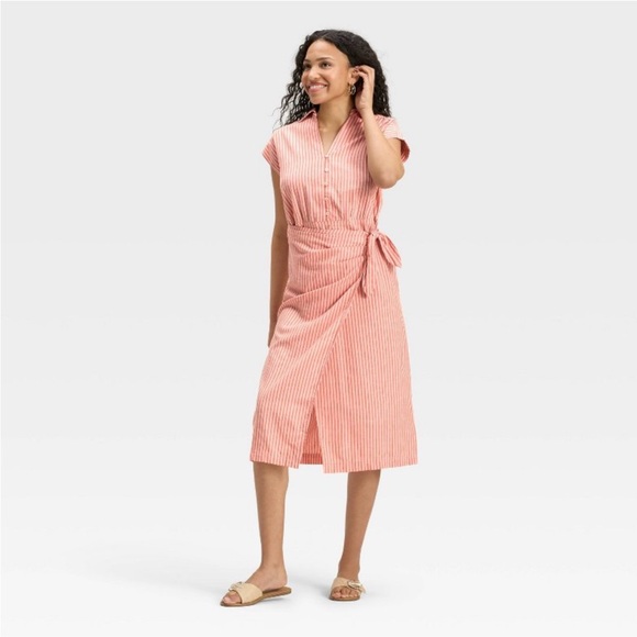 Universal Thread | Dresses | Universal Thread Coral Striped Midi Dress ...